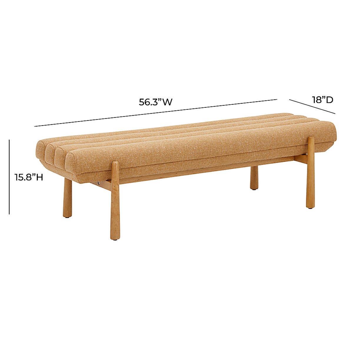 Deppert Yellow Nylon,Polyester Fabric Accent Bench | Rooms to Go