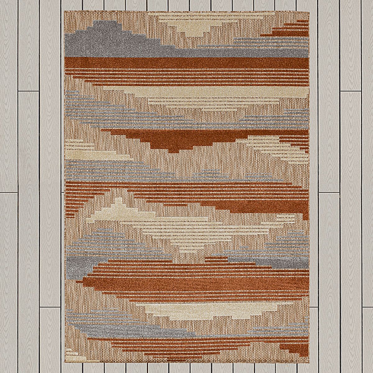 Derose Bay Rust Red Outdoor Rugs | Rooms to Go