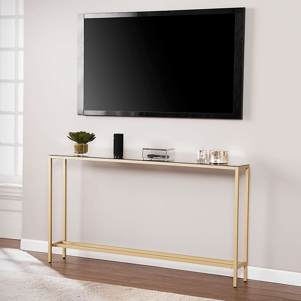 Desner Gold Colors,Metal Console Table | Rooms to Go