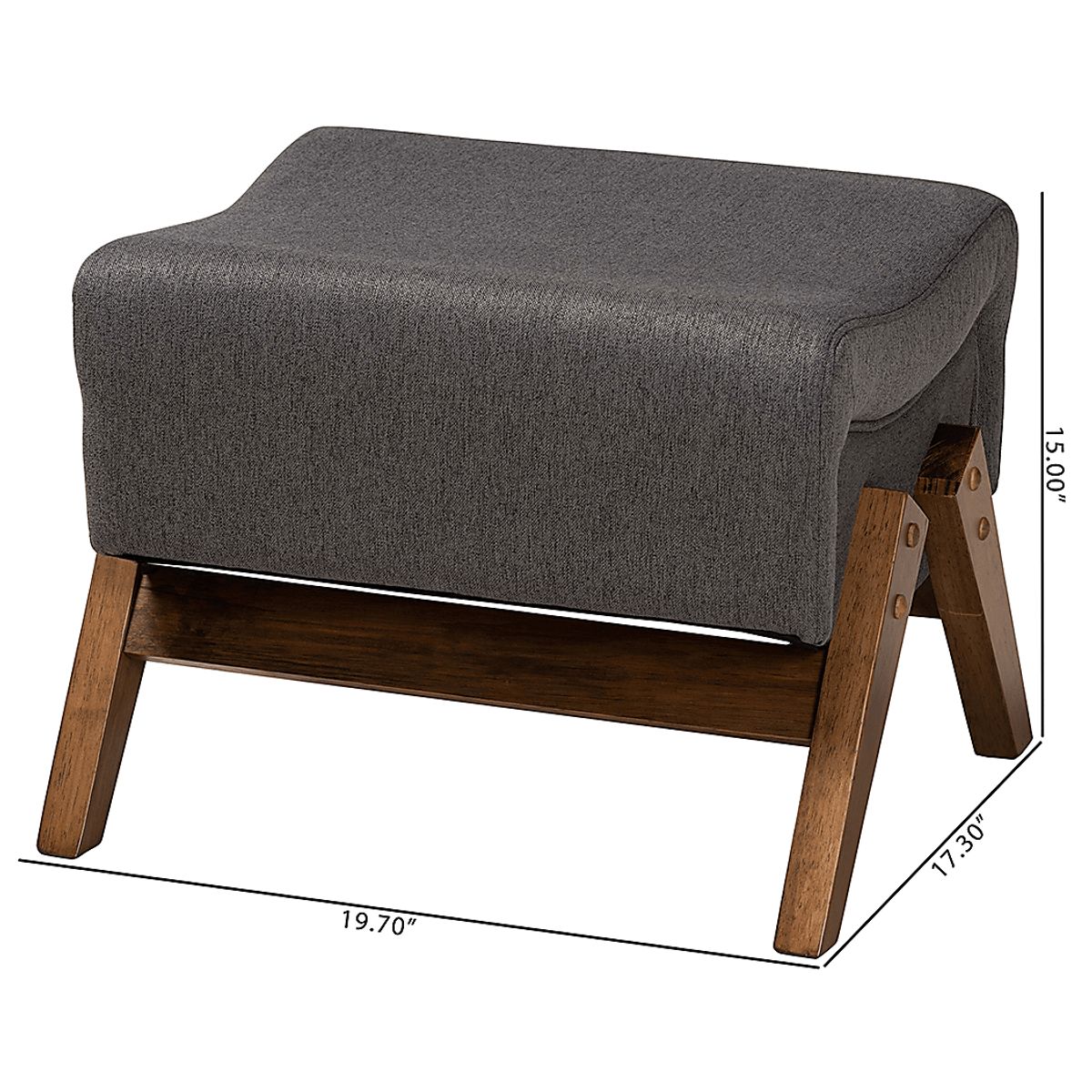 Detillion Dark Gray Polyester Fabric Ottoman | Rooms to Go