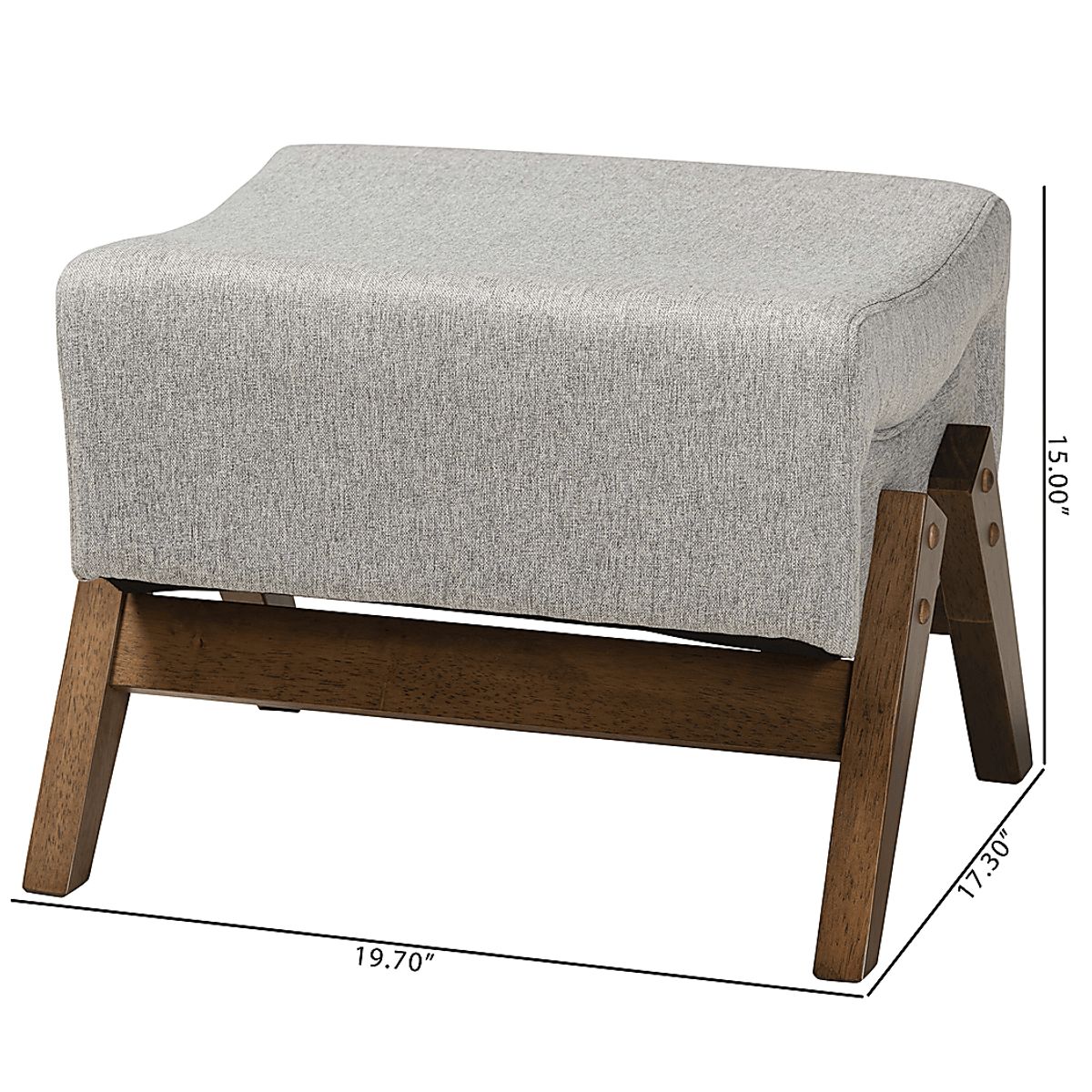 Detillion Light Gray Polyester Fabric Ottoman | Rooms to Go
