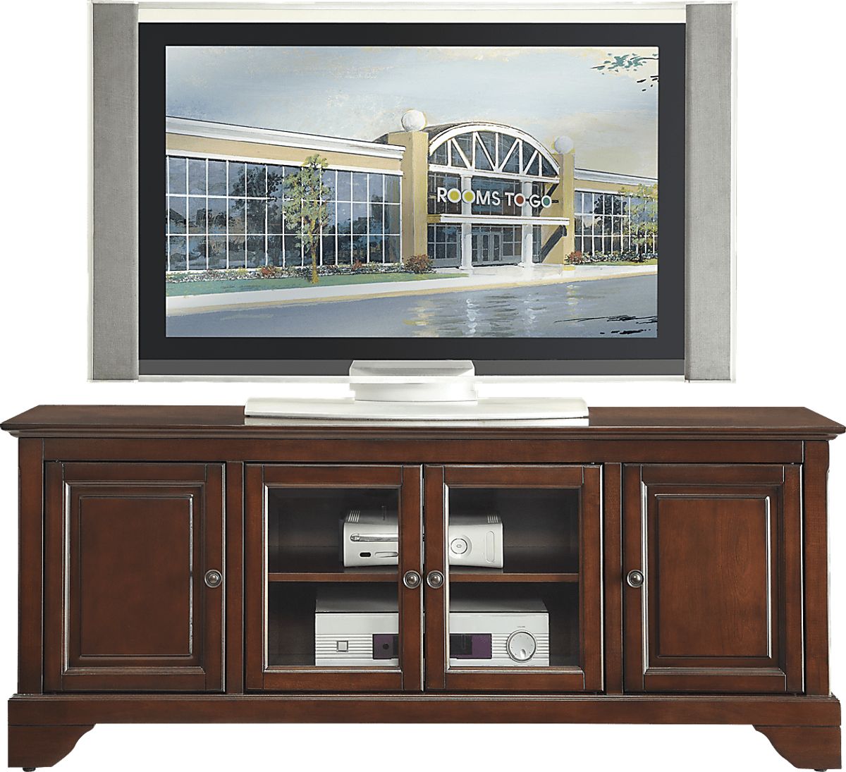 Deville Cherry,Dark Cherry Dark Wood Tv Console | Rooms to Go