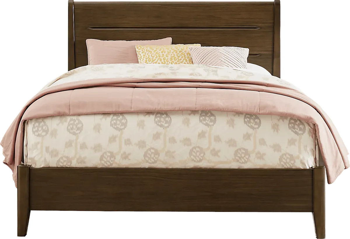 Devon Loft 6 Pc Walnut Dark Wood King Bedroom Set With Mirror, 3 Pc ...