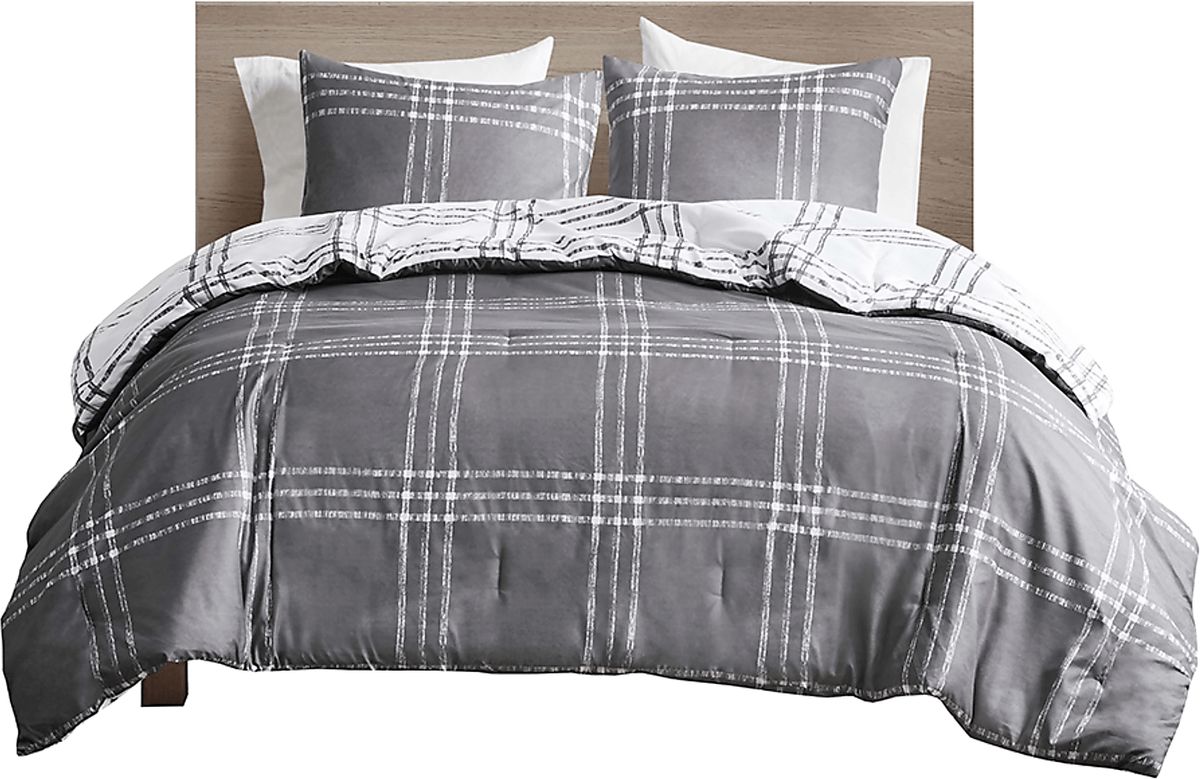 Diabolo Gray Twin Comforter Set | Rooms to Go