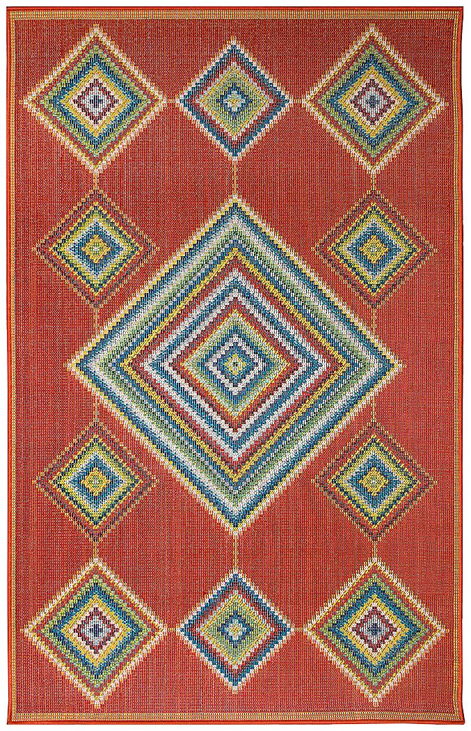 Diamond Mirage Red Outdoor Rug | Rooms to Go