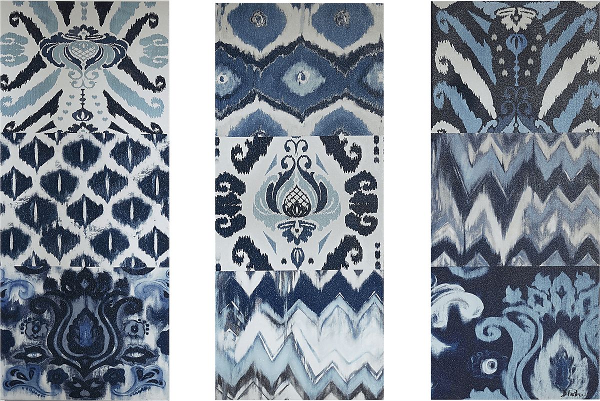Dichiera Blue Artwork Set Of 3 | Rooms to Go