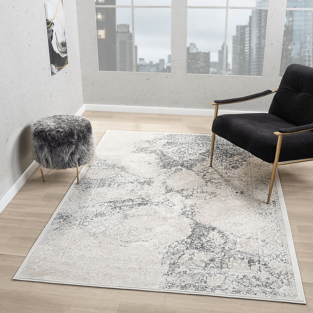 Digsoll Gray,Ivory Beige,Gray Rugs | Rooms to Go
