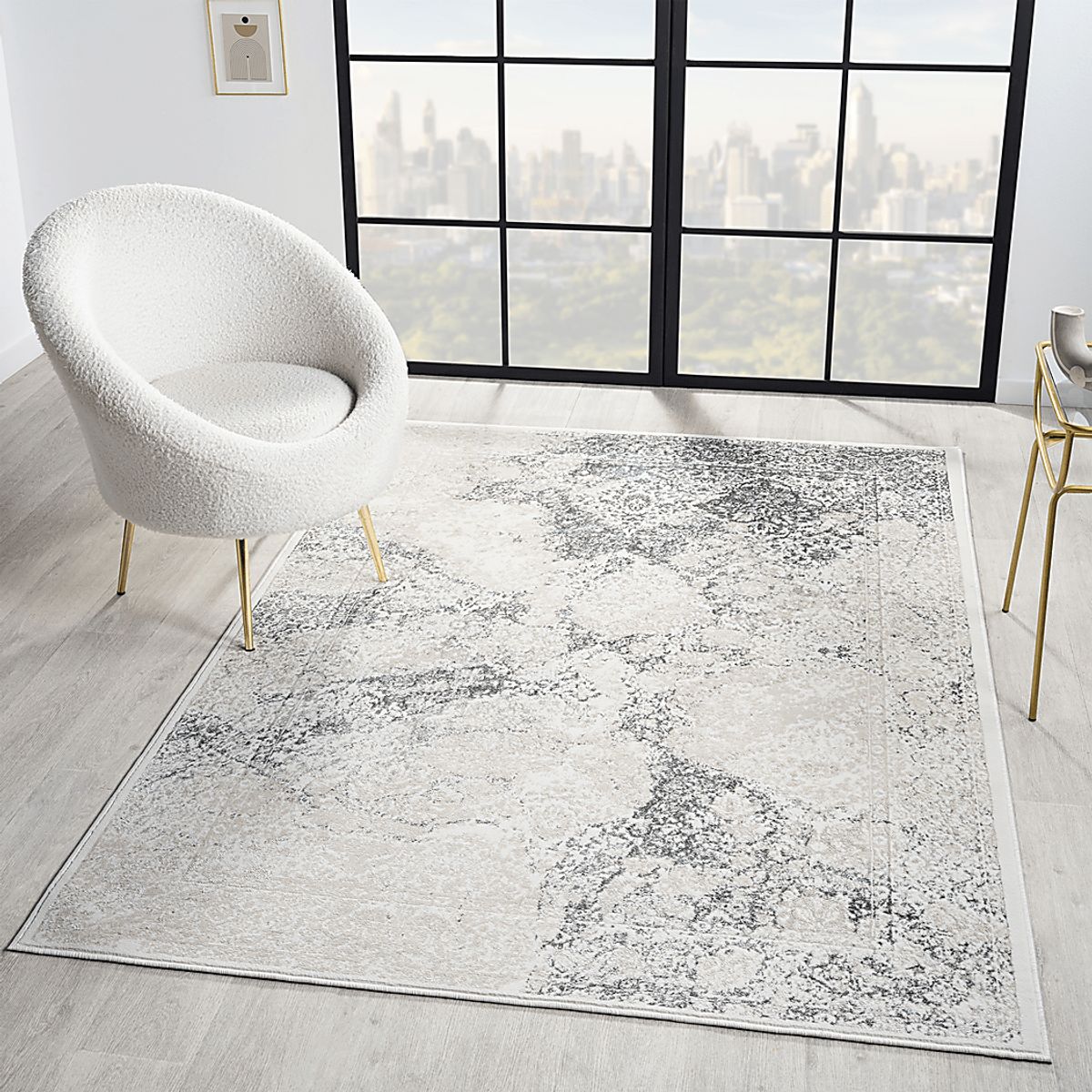 Digsoll Gray,Ivory Beige,Gray Rugs | Rooms to Go