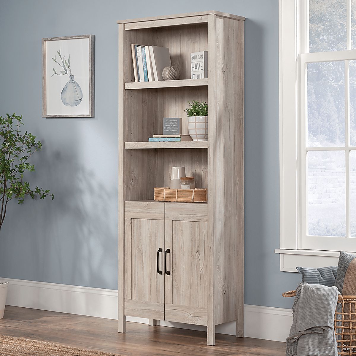 Dimassa Natural Beige,White Bookcase | Rooms to Go