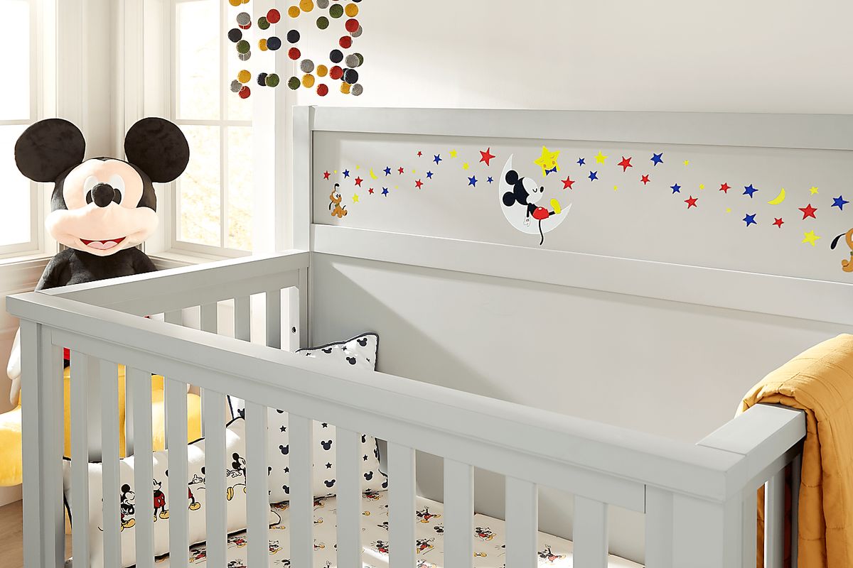 Disney Starry Dreams With Mickey Mouse Gray Crib | Rooms to Go