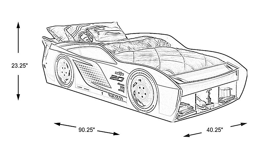 Disney/Pixar Cars Jackson Storm™ Blue 3 Pc Twin Car Bed - Rooms To Go