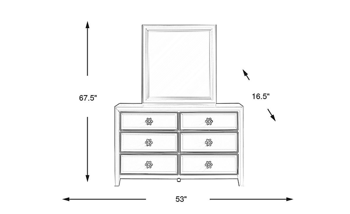 Disney Frozen 2 Pc Ice Blue Colors Dresser Mirror Set | Rooms to Go