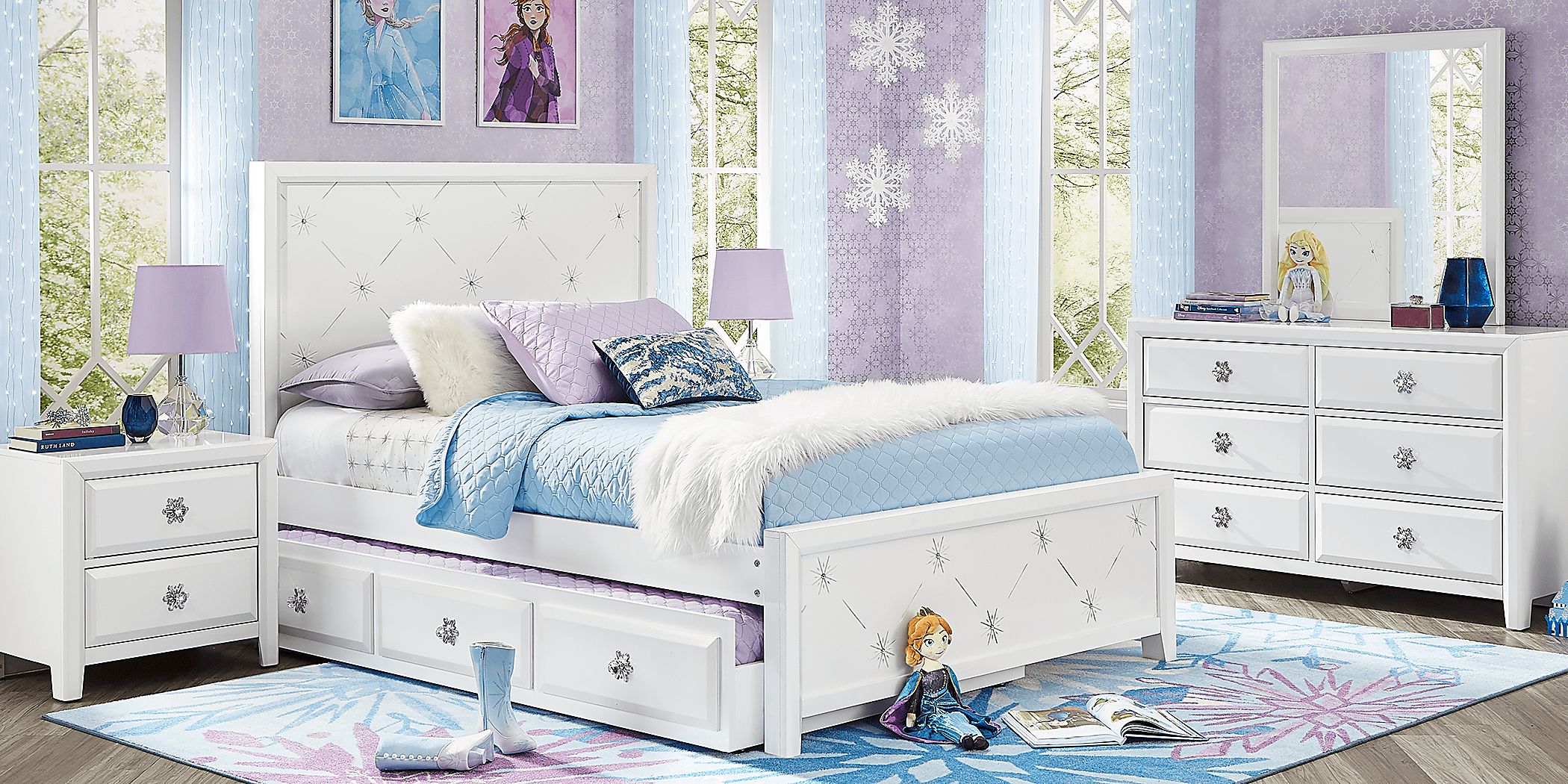 Disney Frozen Ice White 5 Pc Full Panel Bedroom - Rooms To Go