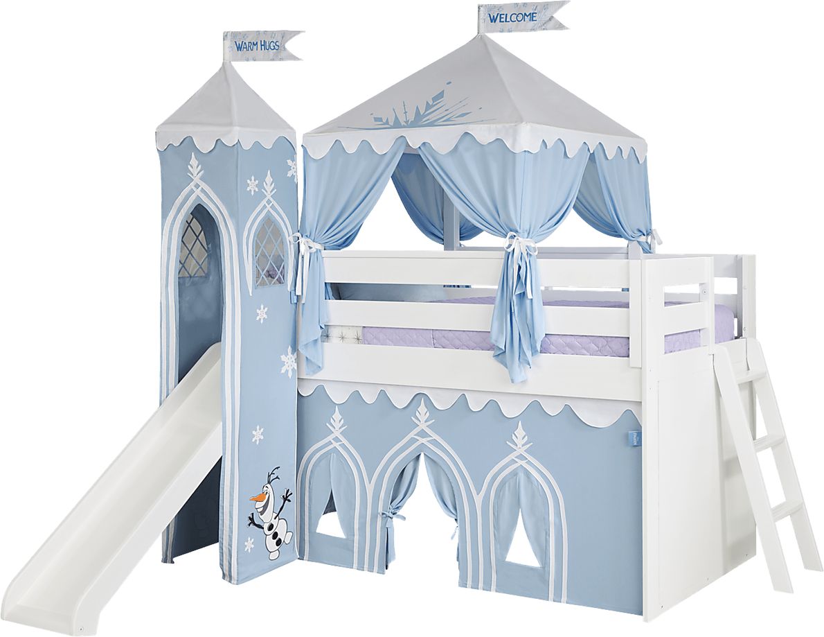 Disney Frozen White Colors,White Loft Bed With Slide And Tower - Rooms ...
