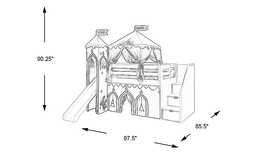 Disney Frozen White Colors,White Step Loft Bed With Slide And Tower ...