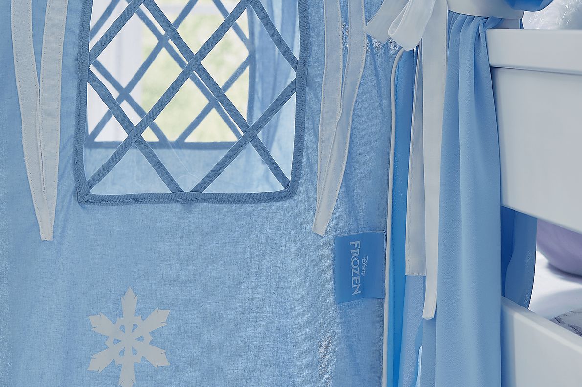 Disney Frozen White Twin Step Loft Bed with Activity Panel, Tower and ...