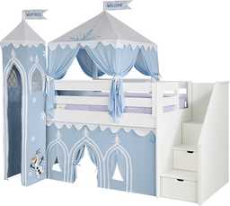 Disney Frozen White Colors,White Step Loft Bed With Activity Panel ...