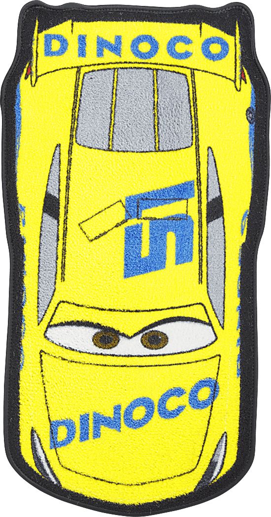 Disney Cars Yellow Nylon Fabric Rug | Rooms to Go