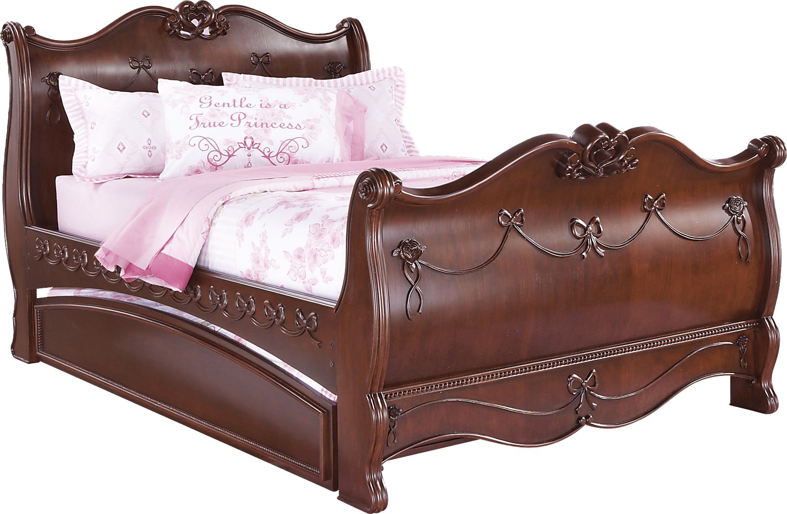 Disney Princess Cherry 4 Pc Full Sleigh Bed w/Trundle - Rooms To Go