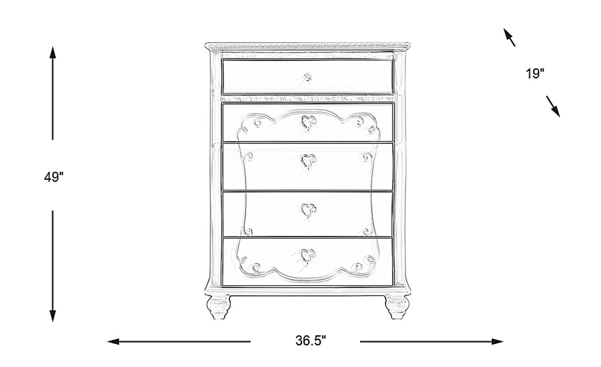 Disney Princess Dreamer White Chest - Rooms To Go
