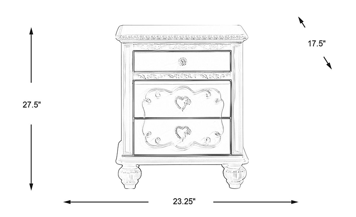 Disney Princess Dreamer White Colors,White Nightstand | Rooms to Go