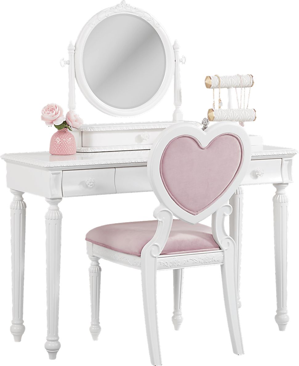 Disney Princess Dreamer White Colors,White Vanity Set - Rooms To Go