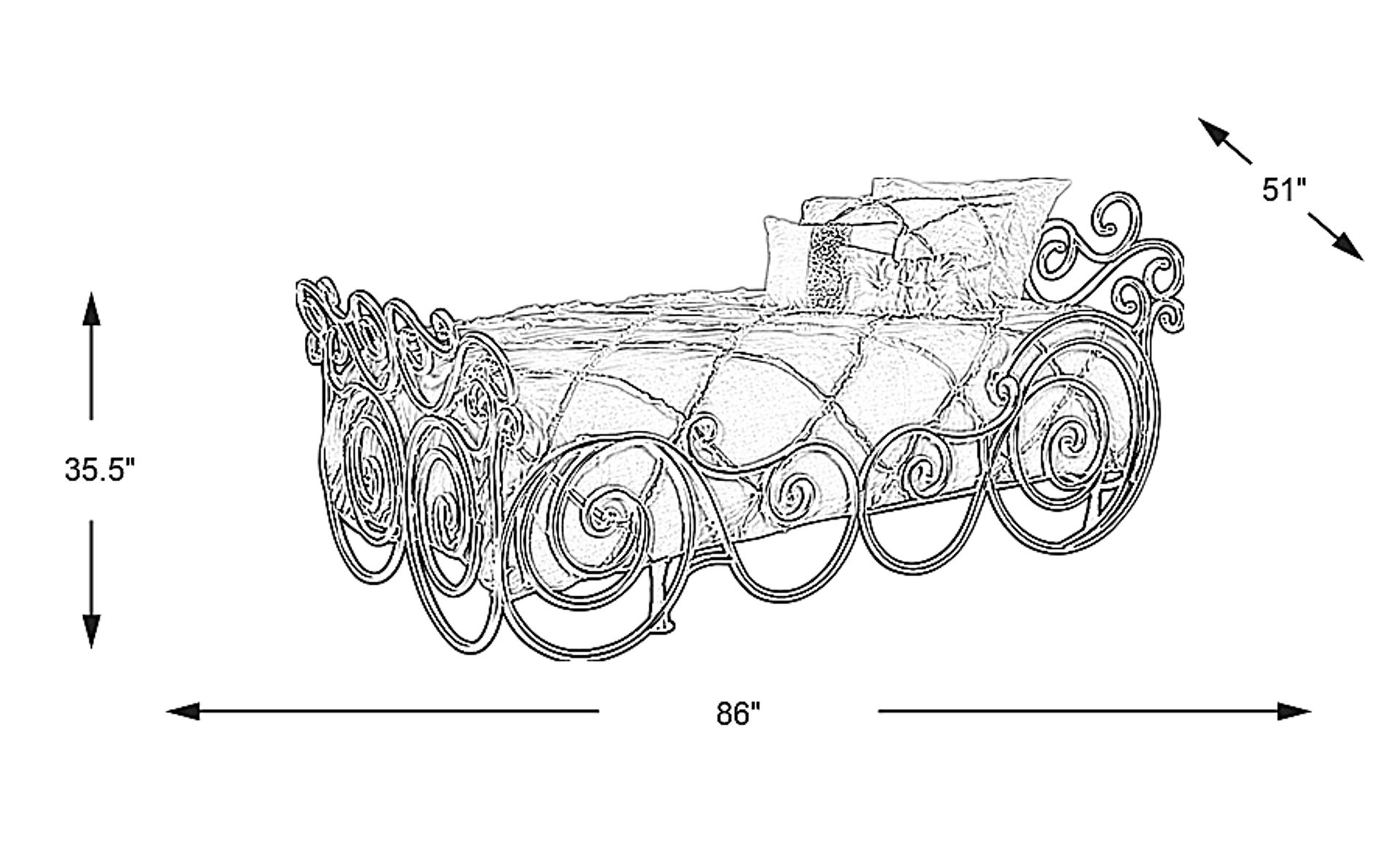 Disney Princess Fairytale Metal Twin Daybed | Rooms to Go