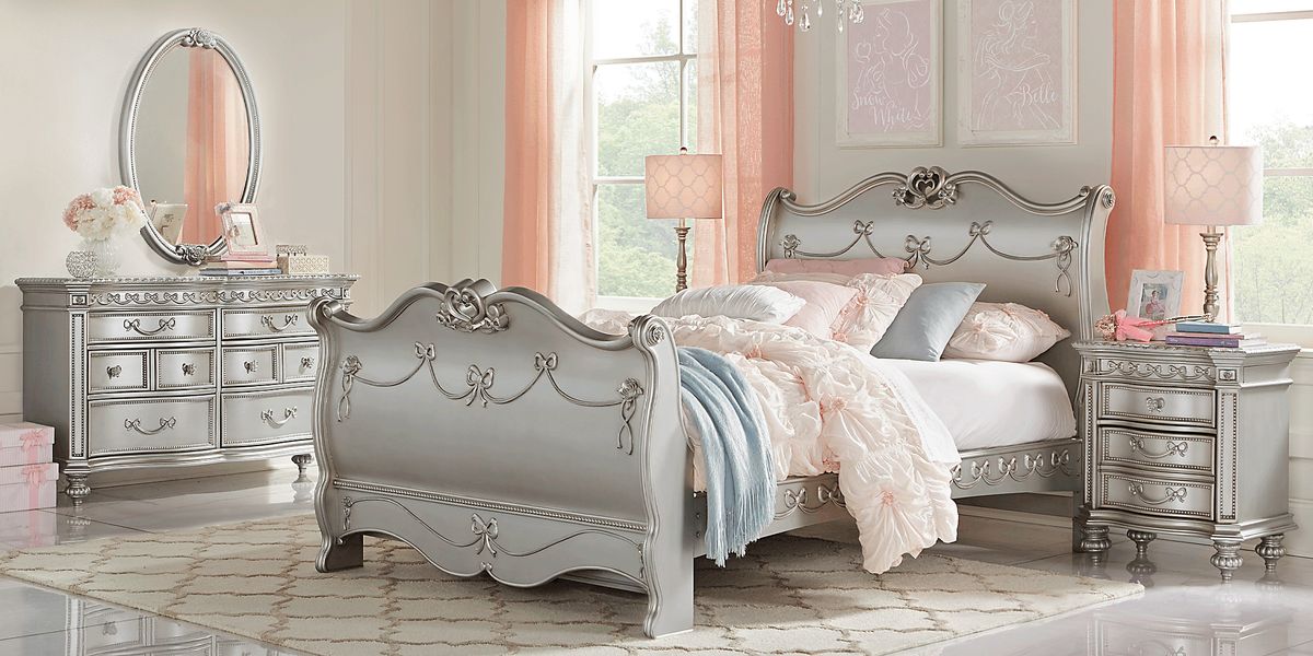 Disney Princess Fairytale Platinum Gray 6 Drawer Dresser | Rooms to Go