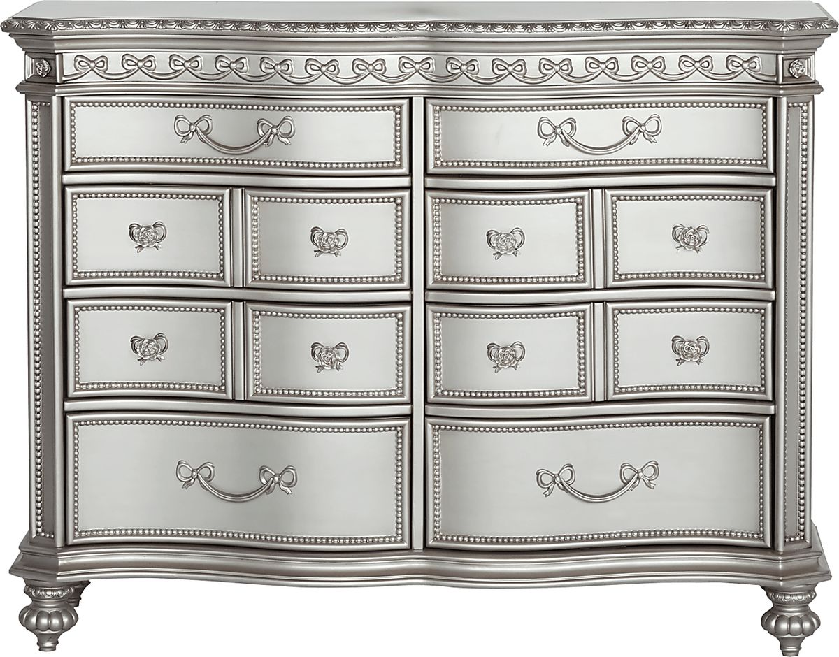 Disney Princess Fairytale Platinum Gray 8 Drawer Dresser | Rooms to Go
