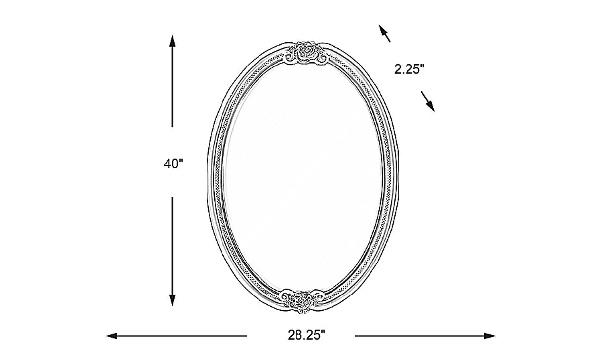 Disney Princess Fairytale Platinum Gray Oval Mirror | Rooms to Go