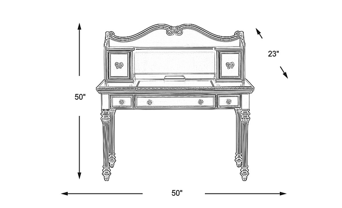 Disney Princess Fairytale 2 Pc Platinum Gray Vanity Desk And Hutch ...