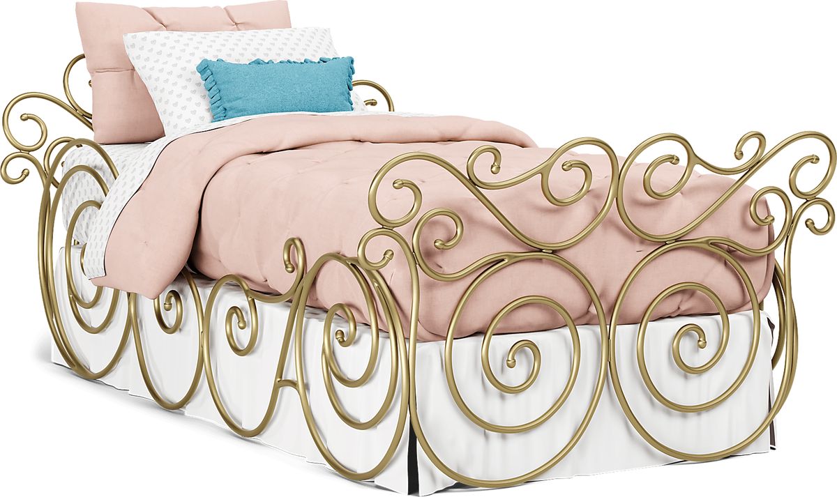 Disney Princess 3 Pc Royal Gold Twin Carriage Bed | Rooms to Go