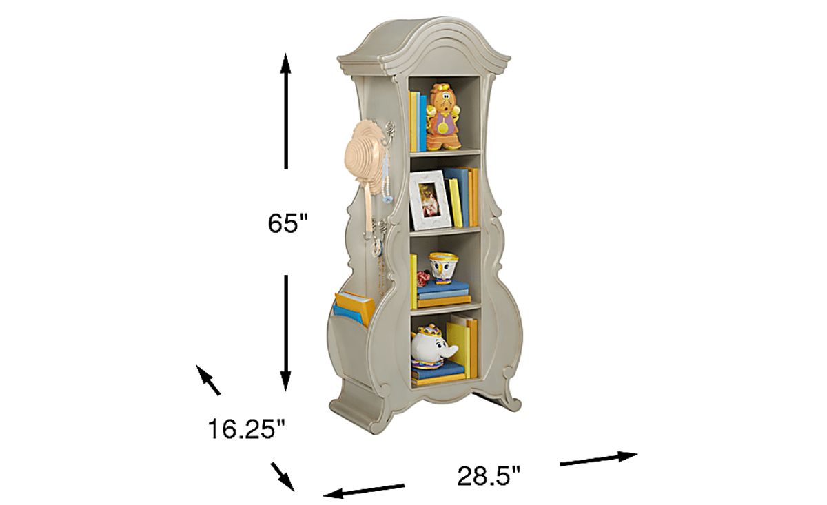 Disney Princess Fairytale Silver Gray Bookcase | Rooms to Go