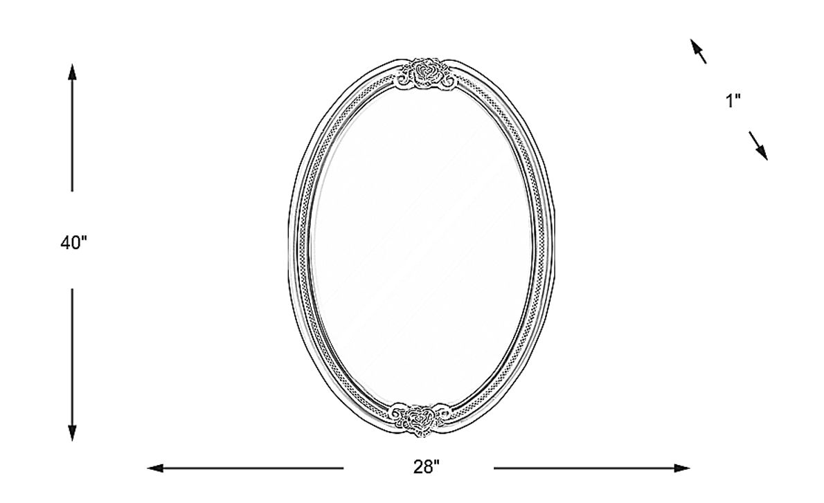 Disney Princess Fairytale Silver Oval Mirror - Rooms To Go