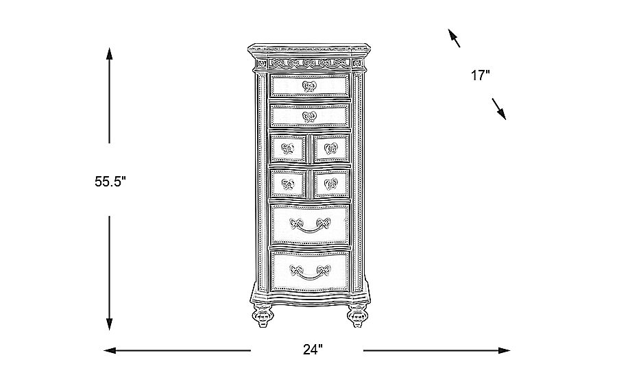 Disney Princess Fairytale Silver Tall Chest - Rooms To Go