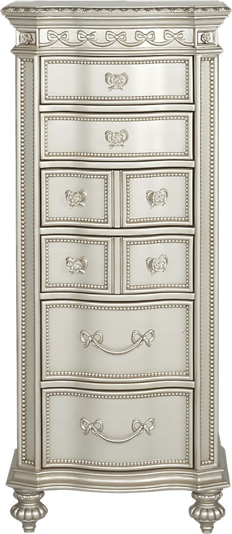 Disney Princess Fairytale Silver Tall Chest - Rooms To Go