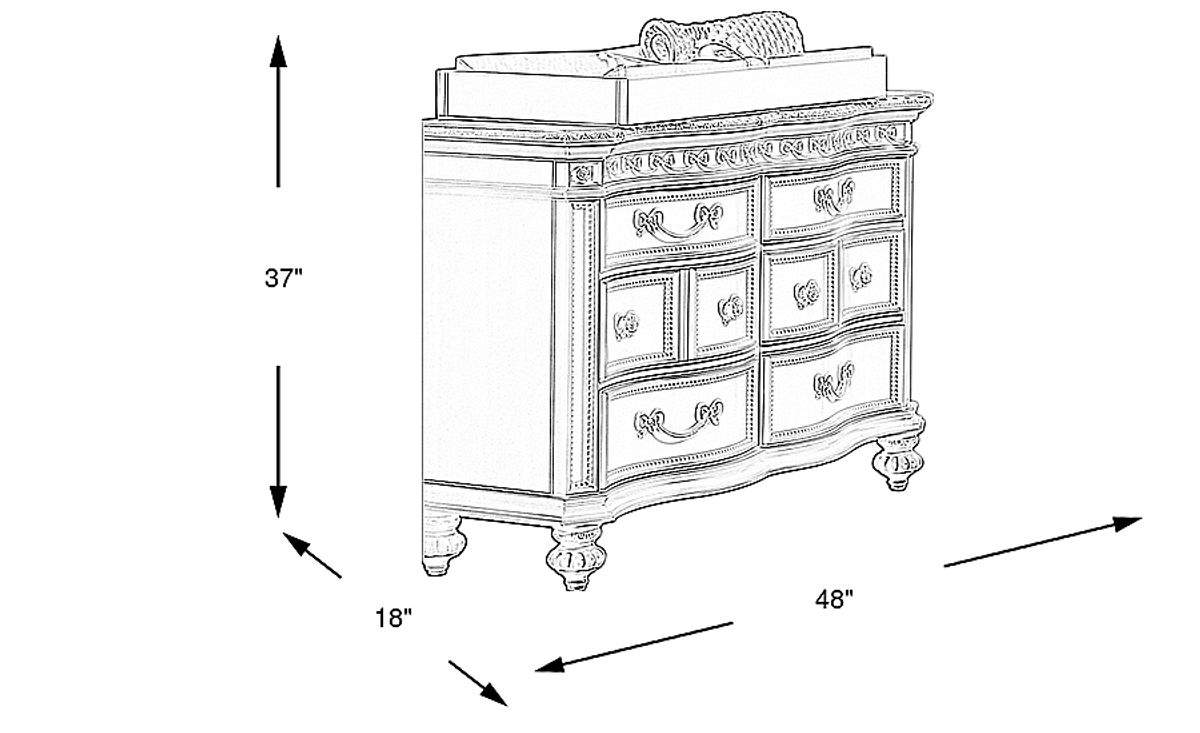 Disney Princess Fairytale 6 Drawer Dresser With Changing Pad | Rooms to Go