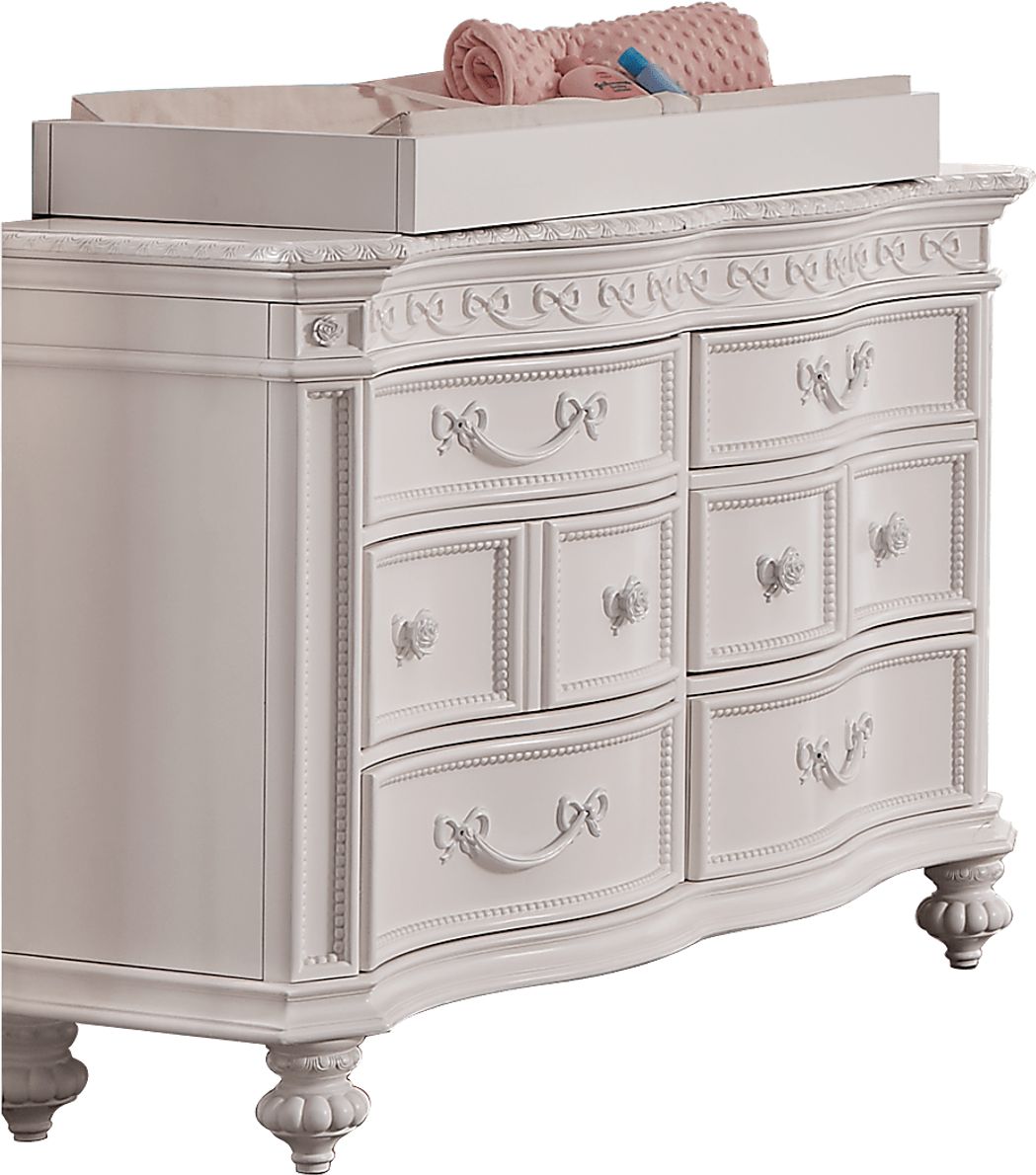 Disney Princess Fairytale White 6 Drawer Dresser with Changing Topper ...