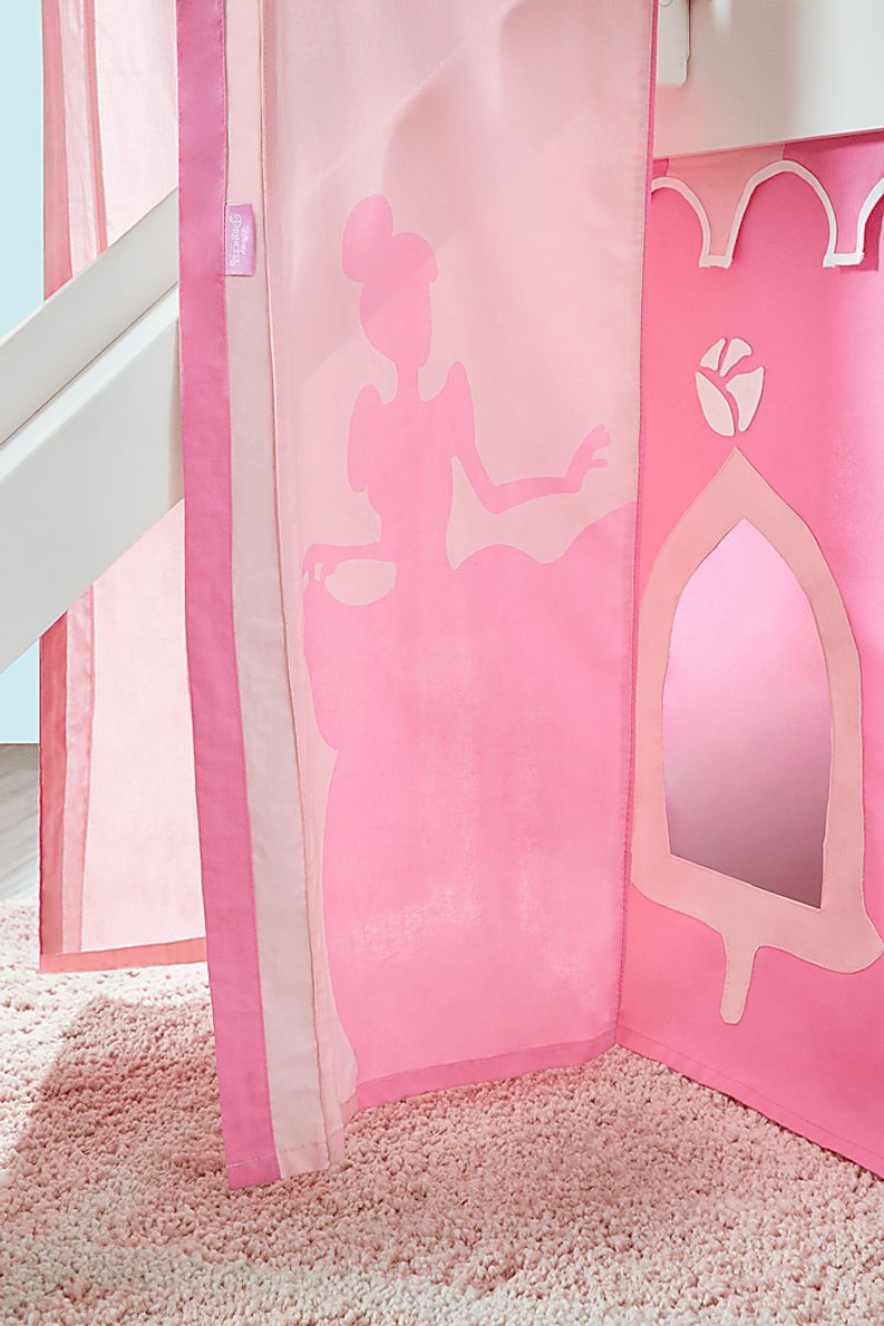 Disney Princess Fairytale White Loft Bed with Slide and Tower - Rooms To Go
