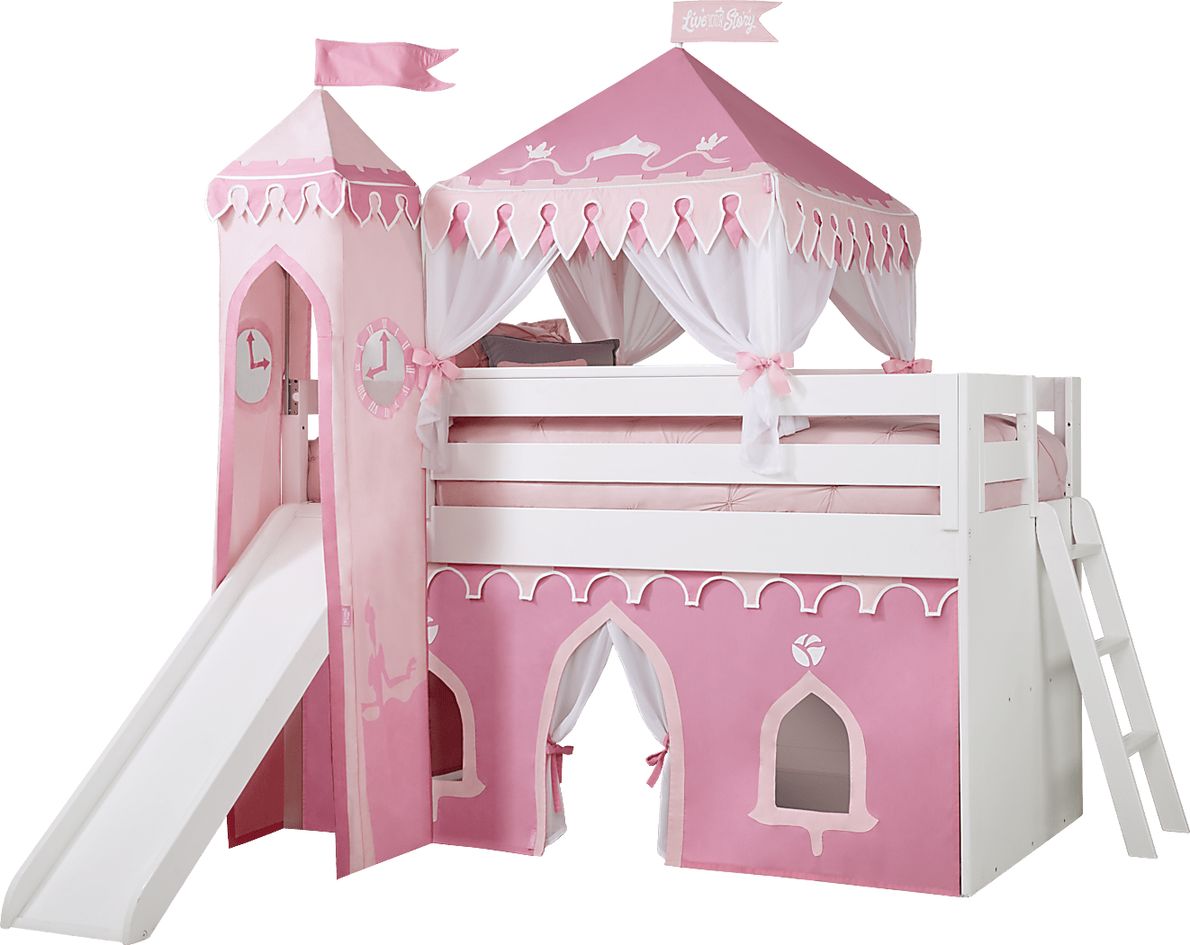 Disney Princess Fairytale White Colors,White Loft Bed With Slide And ...