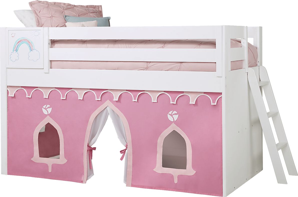 Disney Princess Fairytale White Loft Bed with Whiteboard - Rooms To Go