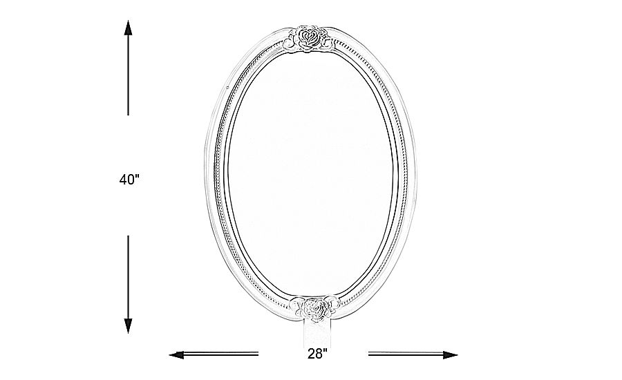 Disney Princess Fairytale White Oval Mirror - Rooms To Go