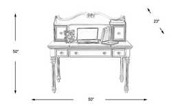 Disney Princess Fairytale White Colors,White Desk & Hutch | Rooms to Go