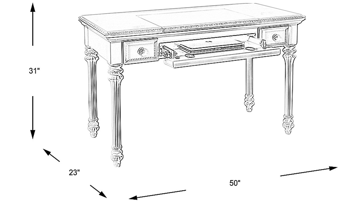 Disney Princess Fairytale White Vanity Desk - Rooms To Go