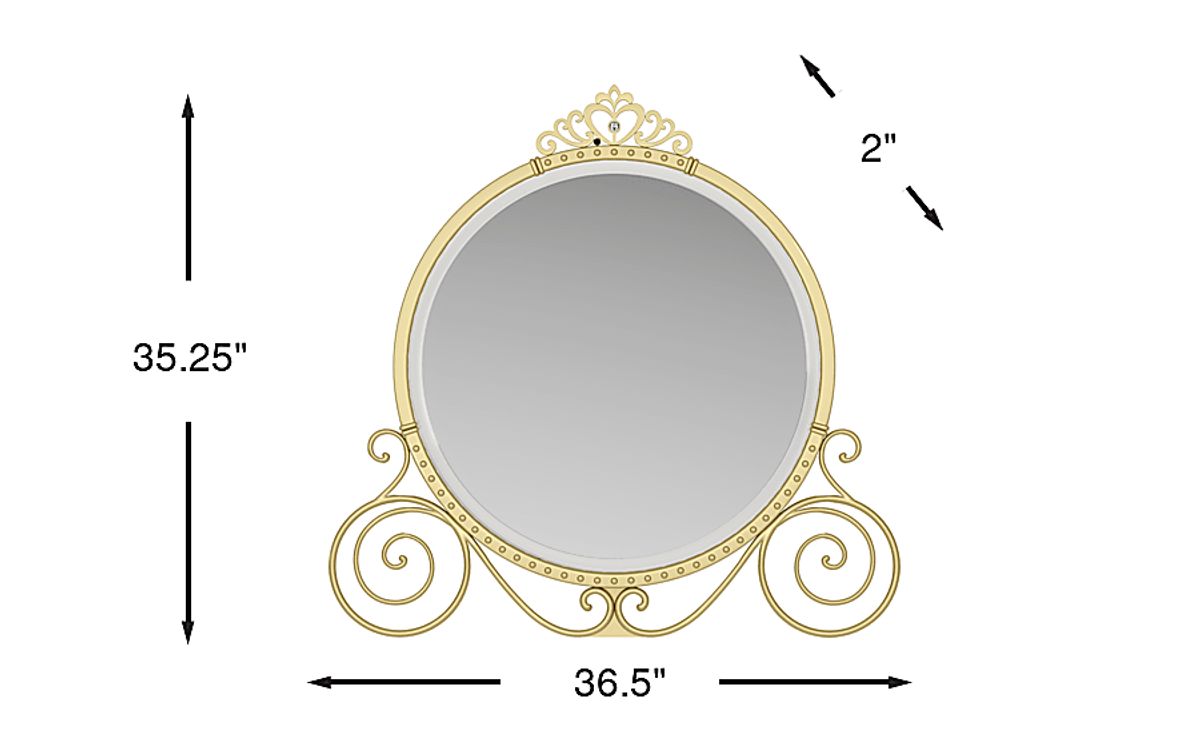 Disney Princess Royal Gold Metal Mirror | Rooms to Go