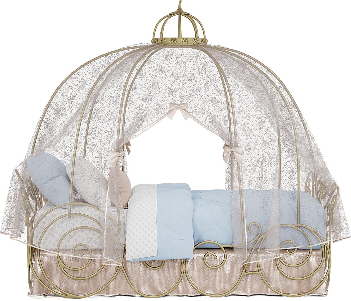 Disney Princess 4 Pc Royal Gold Metal Twin Carriage Bed | Rooms to Go