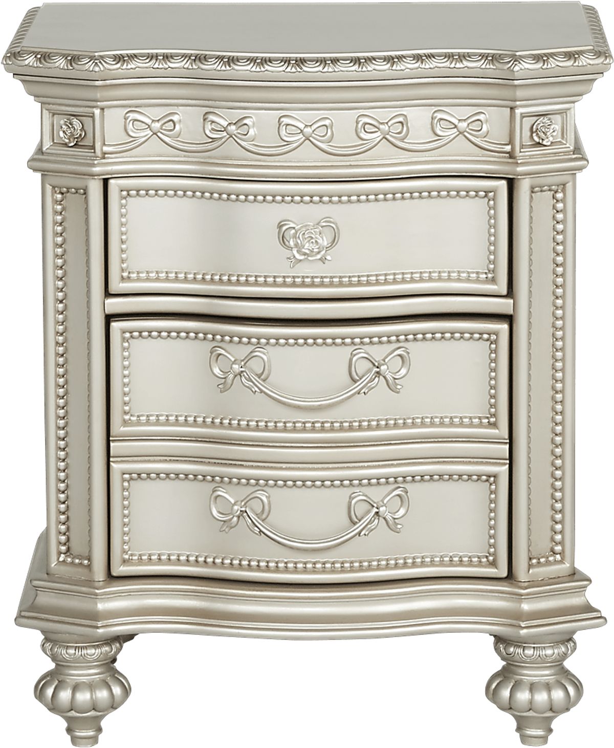 Disney Princess Fairytale Silver Gray Nightstand | Rooms to Go