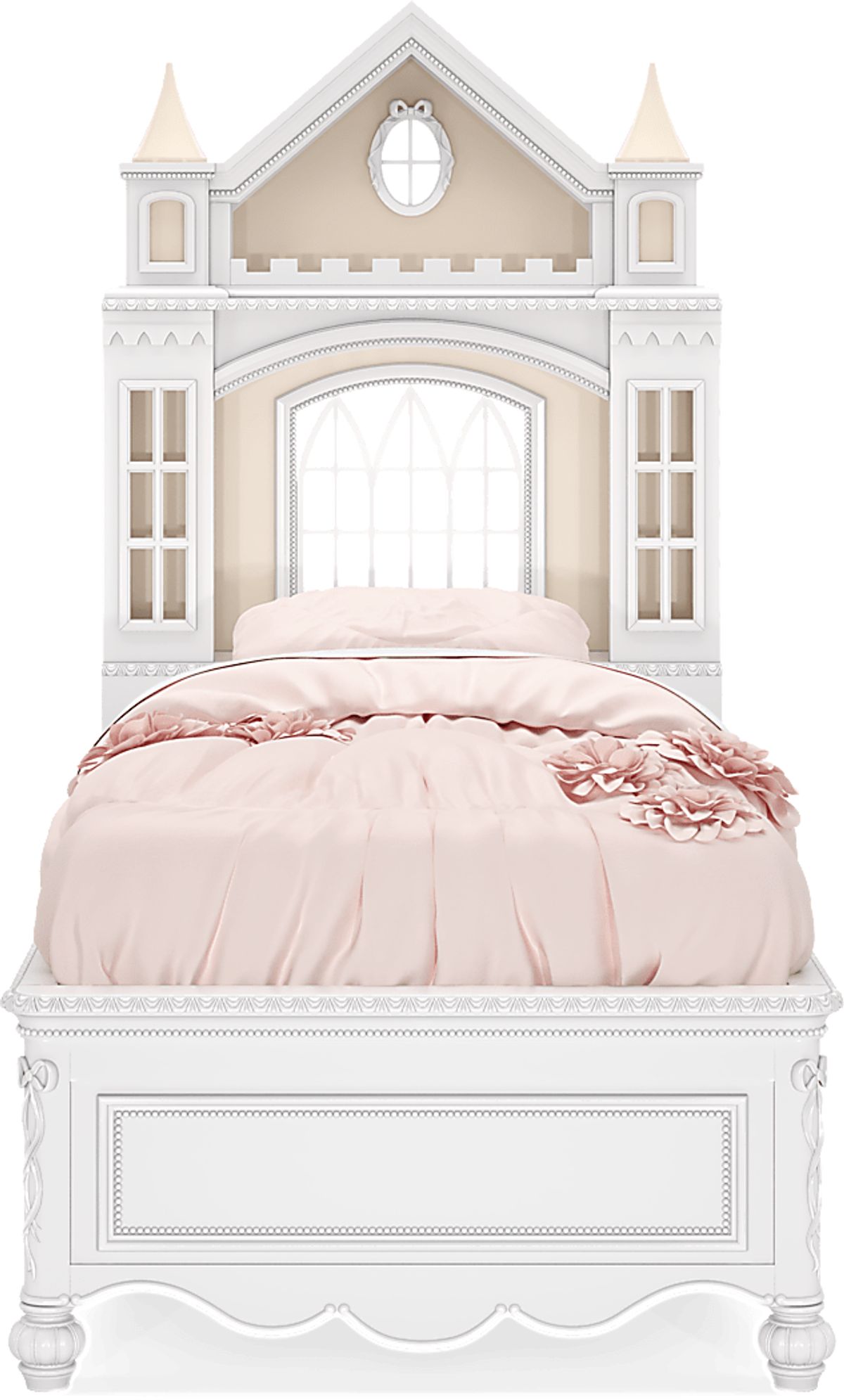 Disney Princess 3 Pc Sparkle White Twin Castle Bed With 2 Drawers ...
