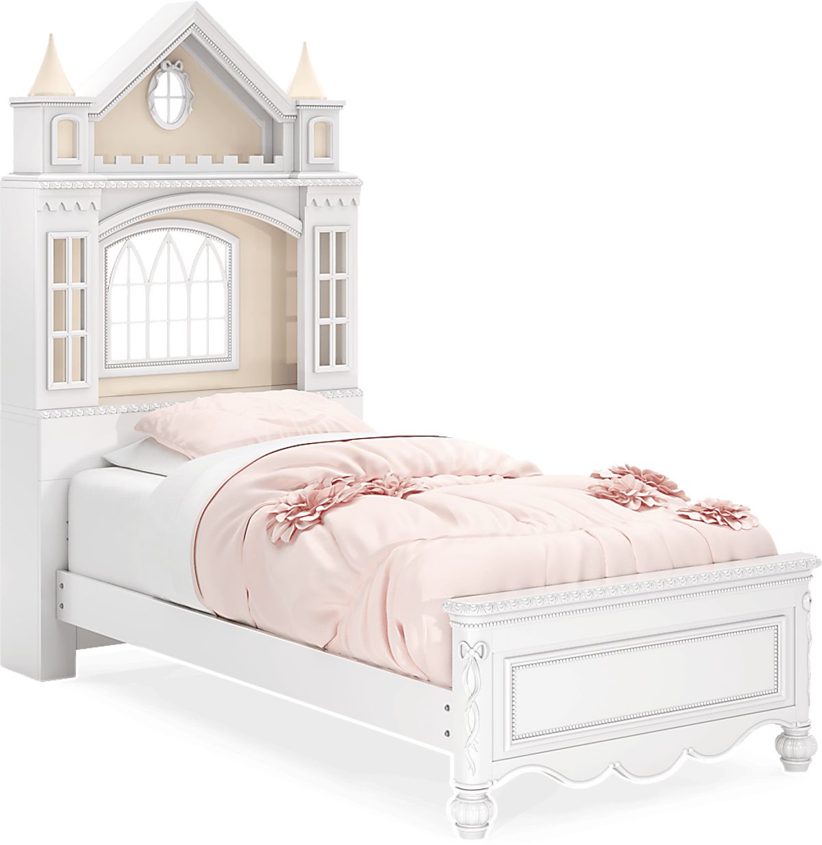 Disney Princess 3 Pc Sparkle White Twin Castle Bed | Rooms to Go