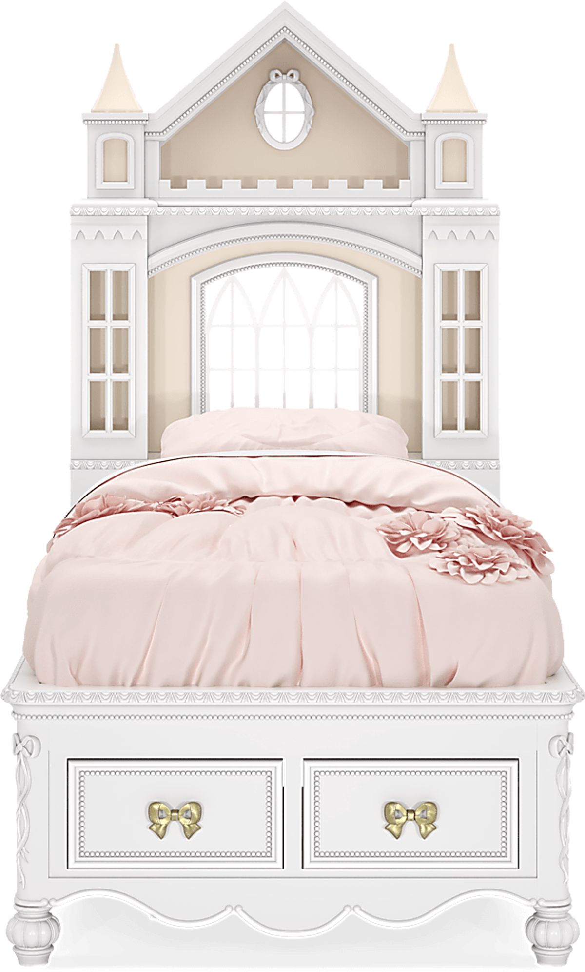 Disney Princess 3 Pc Sparkle White Twin Castle Bed | Rooms to Go